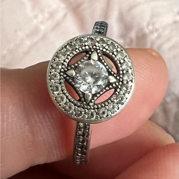Pandora | Jewelry | Rare Pandora Pave Cuz Ring | Poshmark